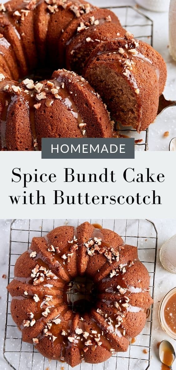 Spice Bundt Cake with Butterscotch Topping - Tutti Dolci Baking Recipes